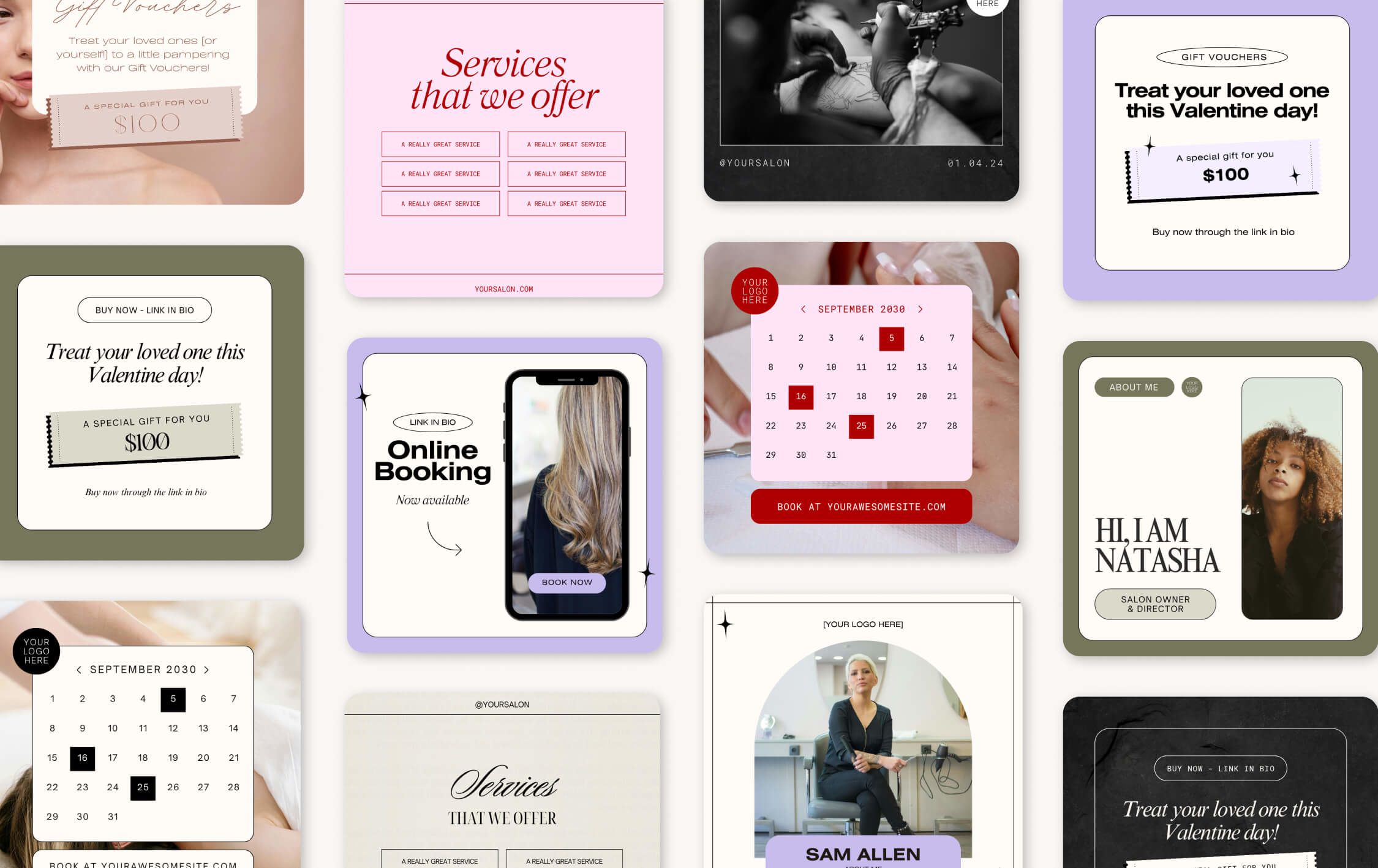 Free templates to promote your salon on social media | Timely