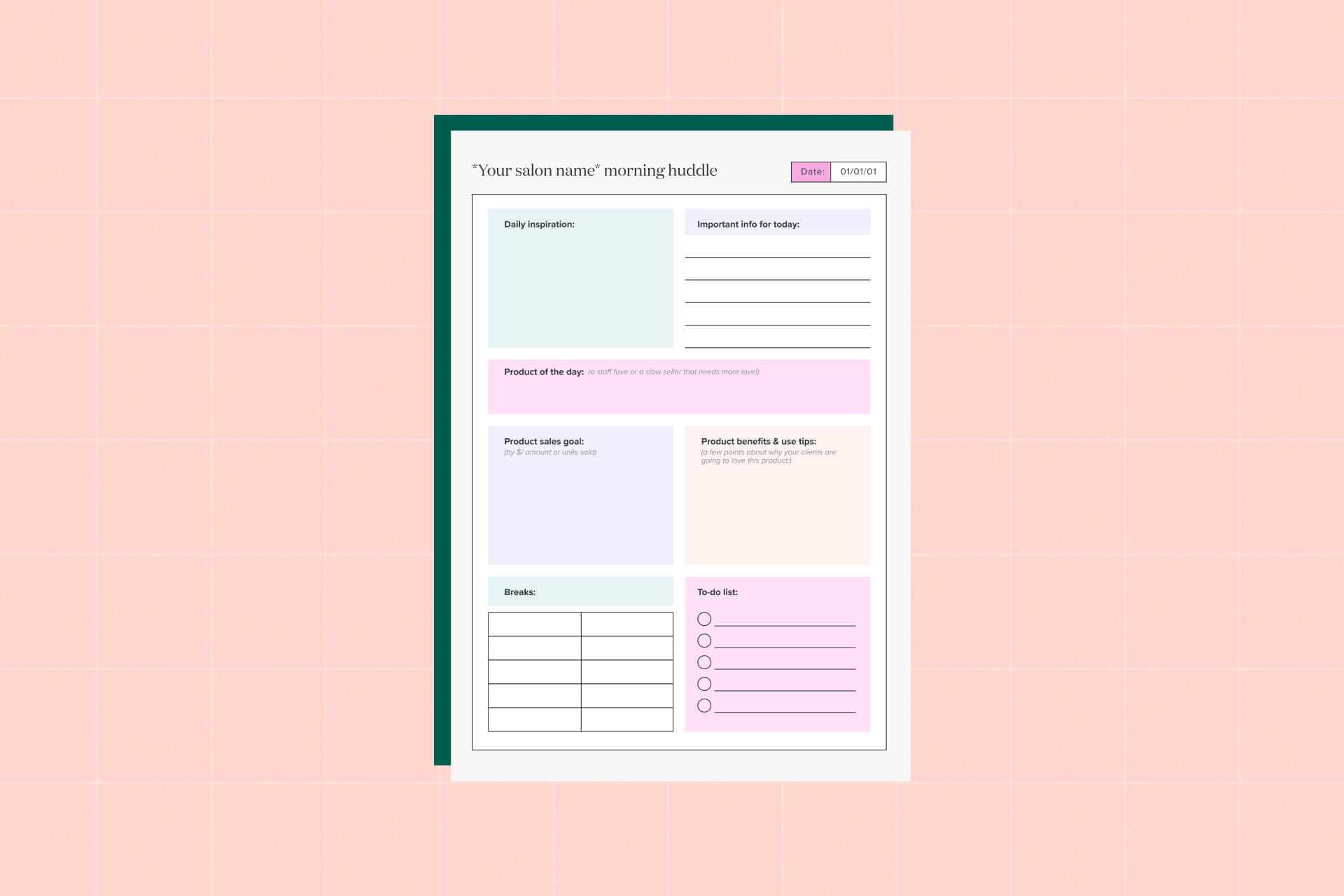 Download our morning huddle template to plan your salon’s day | Timely ...