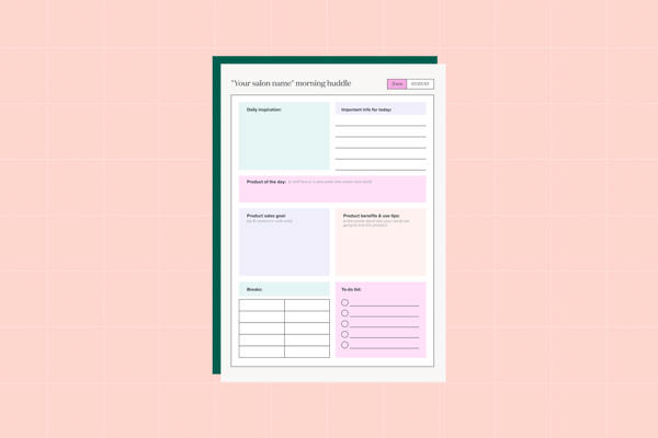 Download our morning huddle template to plan your salon’s day | Timely ...